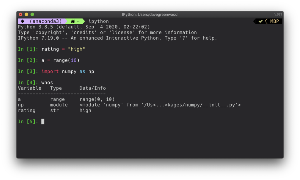 Interactive Python Shell